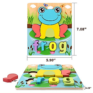 Toddler Puzzles, Wooden Toddler Puzzles Ages 1-3, Montessori Toys for 2-4 Year Old Boys Girls, 4 Pack Animal Shape Preschool Montessori Toys for Boys and Girls