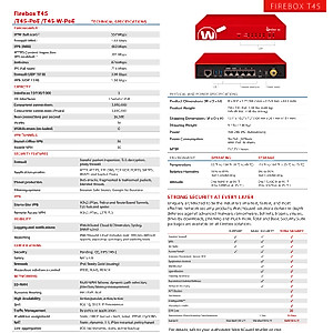 Trade Up to - WatchGuard Firebox T45 Network Security Appliance with 3 Year Total Security Suite License - Advanced Firewall, VPN, Intrusion Prevention (WGT45673)