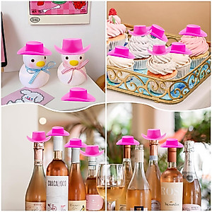 Newmemo Disco Ball Cake Toppers Cowgirl Hat 40PCS Disco Ball Cupcake Toppers Disco Ball Cake Pick Mini Western Cowgirl Hat Cake Decorations for Disco 1970s Theme Bachelorette Birthday Party Supplies