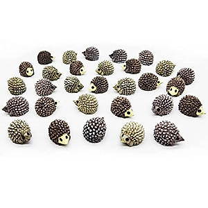 MAOMIA 21 Pcs Mini Hedgehog Figurines, Fairy Garden Hedgehog Miniature Figurines Moss Landscape DIY Terrarium Crafts Ornament Accessories Outdoor Decor