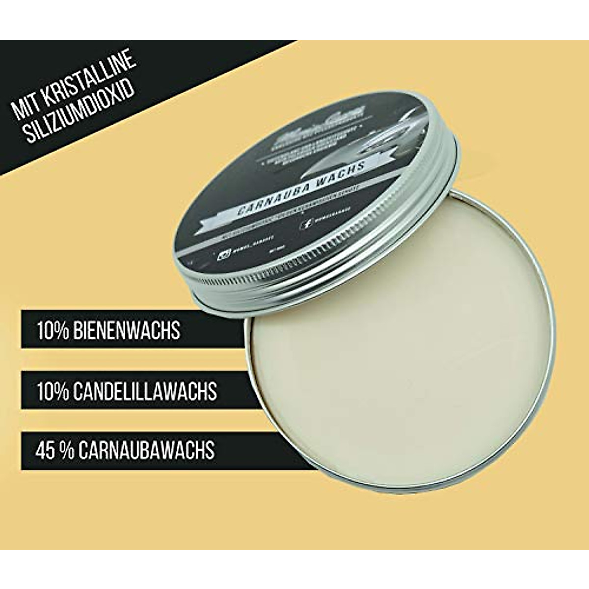 Momo's Garage® Carnauba Wax Varnish Quick Sealing Gloss Booster High Gloss Includes Pad + Microfibre Cloth Car Wax