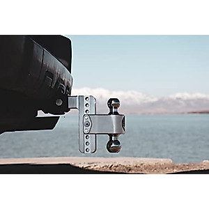 Weigh Safe 180 Hitch - Adjustable Trailer Hitch Ball Mount - 8" Adjustable Drop Hitch for 2" Receiver - Heavy Duty Aluminum Trailer Tow Hitch w/ Chrome Plated Tow Balls (2" & 2 5/16") - 12,500 GTW
