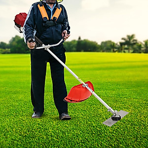 CheriMuMu Gas Powered Brush Cutter, 38.3CC Cordless Weed Wacker 2 in 1 Gas String Trimmer and Grass Trimmer 4-Cycle Weed Eater for Garden Yard, 1100W Marine Propeller