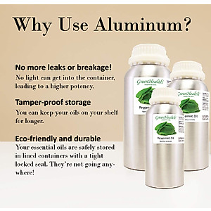 16 fl oz - Peppermint Essential Oil (100% Pure & Uncut), Aluminum Bottle - GreenHealth