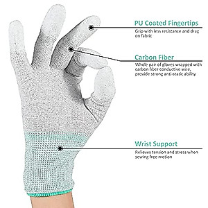 4 Pairs ESD Anti Static Gloves, PC Gloves with High Resistance Carbon Fiber Anti-static Gloves for PC Building Computer Electronics Installation and Repair (Medium)
