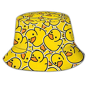 Duck Bucket Hats for Women Men Packable Outdoor Fashion Sun Cap Rave Festival Outfits Rave Accessories Fisherman Hat for Women Men