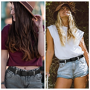 FAIRWIN Elastic Braided Stretch Mens Golf Casual Jeans Belts Woven 1 3/8" Nylon Work Belts for Men Pants Shorts