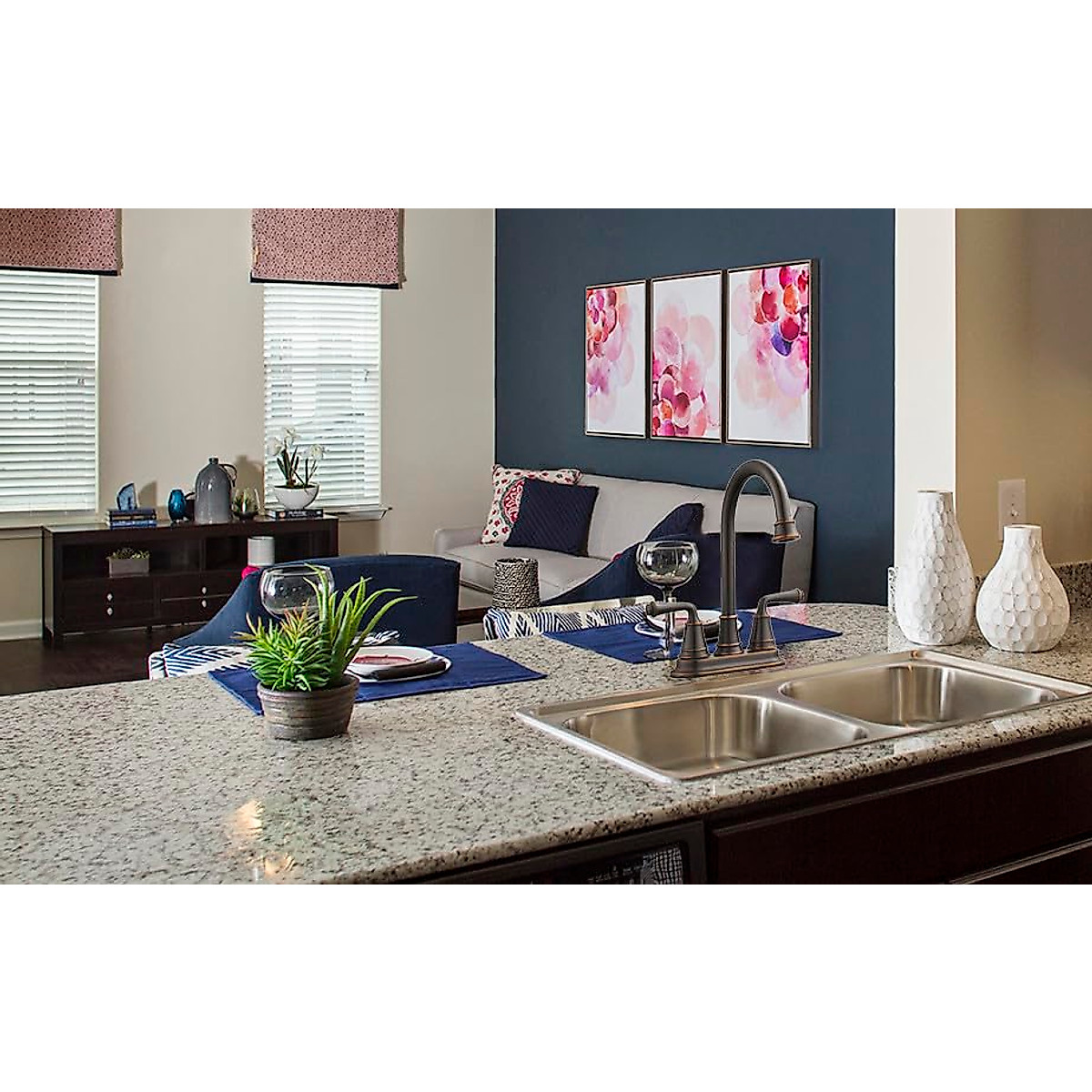 Design House 524777 Eden 2-Handle Bar Faucet with 4-inch Center Mount, 9.1"x10.75" x7.3", Oil Rubbed Bronze