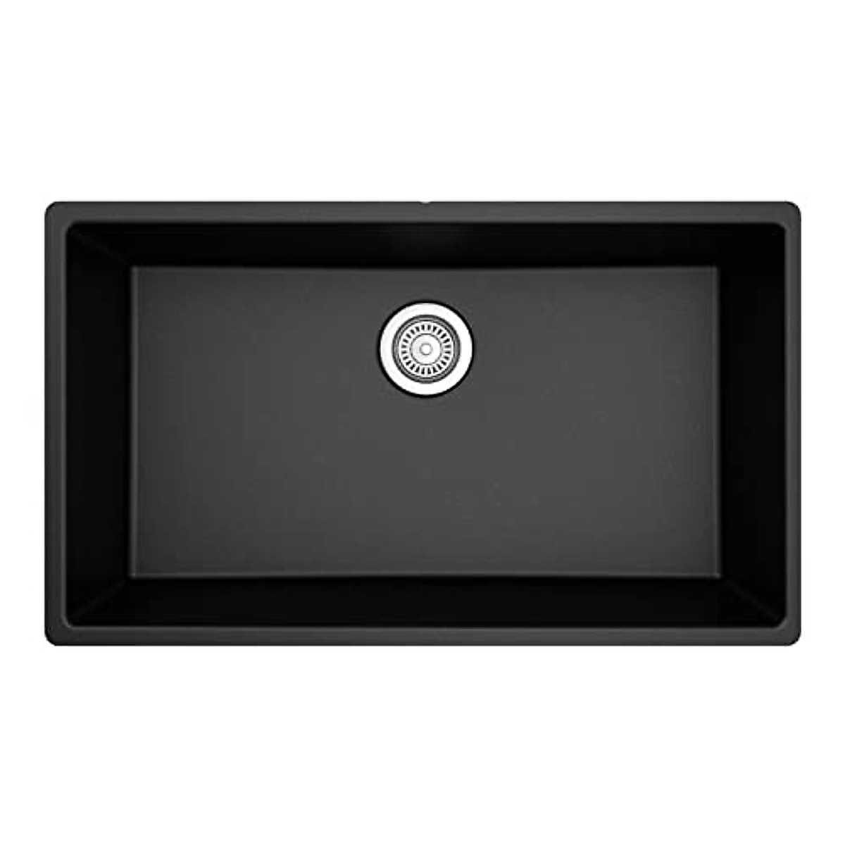 Karran QU-812 Undermount 32.5 in. Large Single Bowl Quartz Kitchen Sink in Black