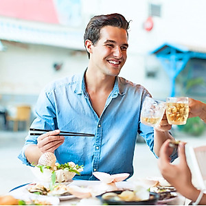 Chopsticks Reusable Chinese Japanese Fiberglass Chopsticks with Holder, Dishwasher Safe, Premium Quality Chopsticks Gift Set(5 pairs)