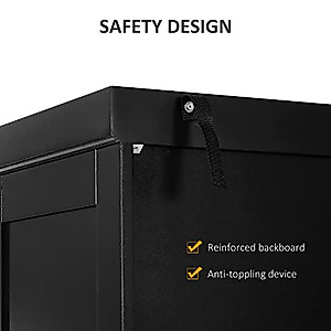 HOMCOM 72" Traditional Freestanding Kitchen Pantry Cupboard with 2 Cabinet, Drawer and Adjustable Shelves, Black