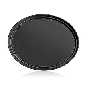 New Star Foodservice 25453 Non-Slip Tray, Plastic, Rubber Lined, Oval, 20.5 x 25.25-Inch, Black…