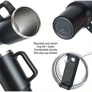 40 oz Insulated Stainless Steel Water Bottle with Lid,Handle and straw, Insulated Mug for Hot and Cold as Travel Gifts,Coffee/tea/Beverages Tumbler and Thermos