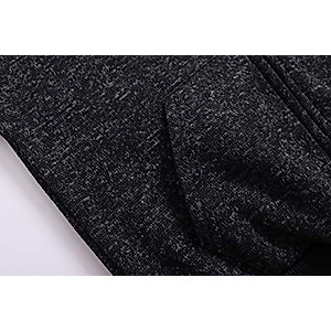 Monvecle Little to Big Boys' Fleece Long Sleeve Full Zip Hoodie Tracksuit Top + Sweatpant Jogger 2pcs Sets Black 7-8