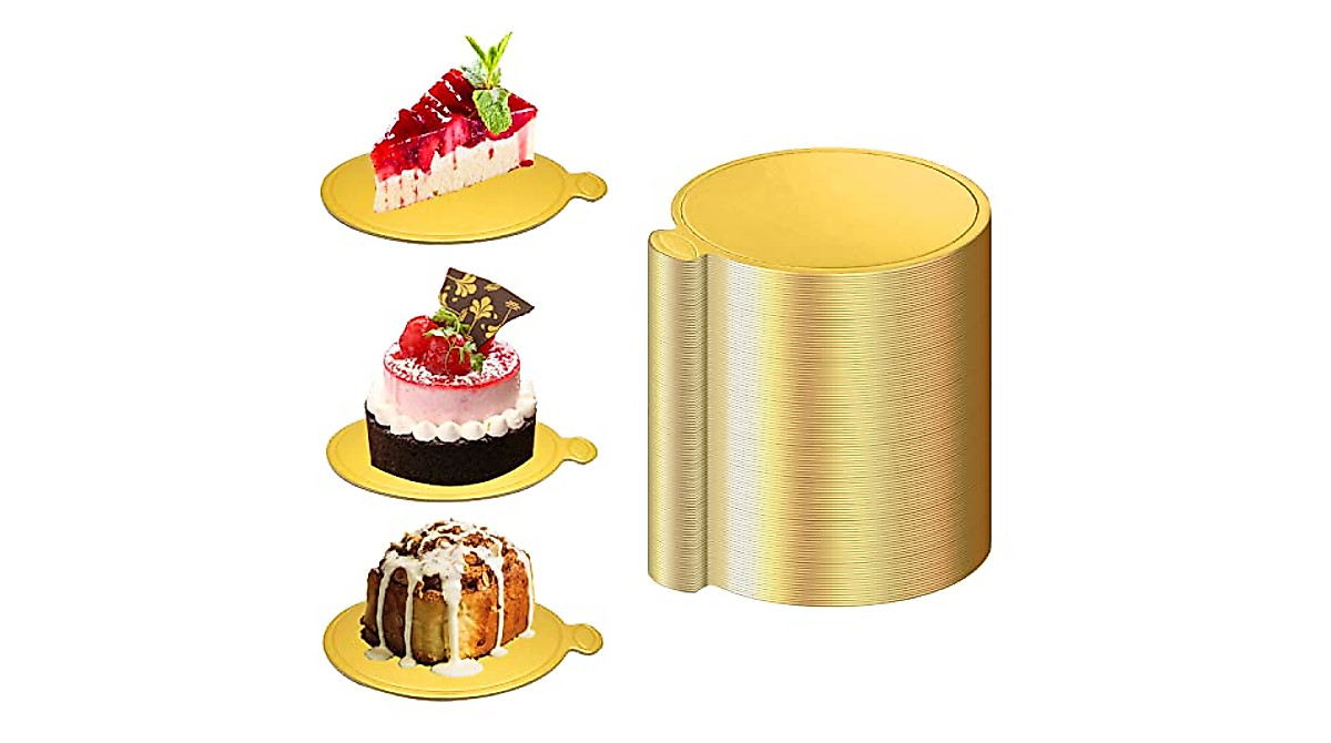 200 Pcs Mini Golden Cake Boards - Perfect for Desserts