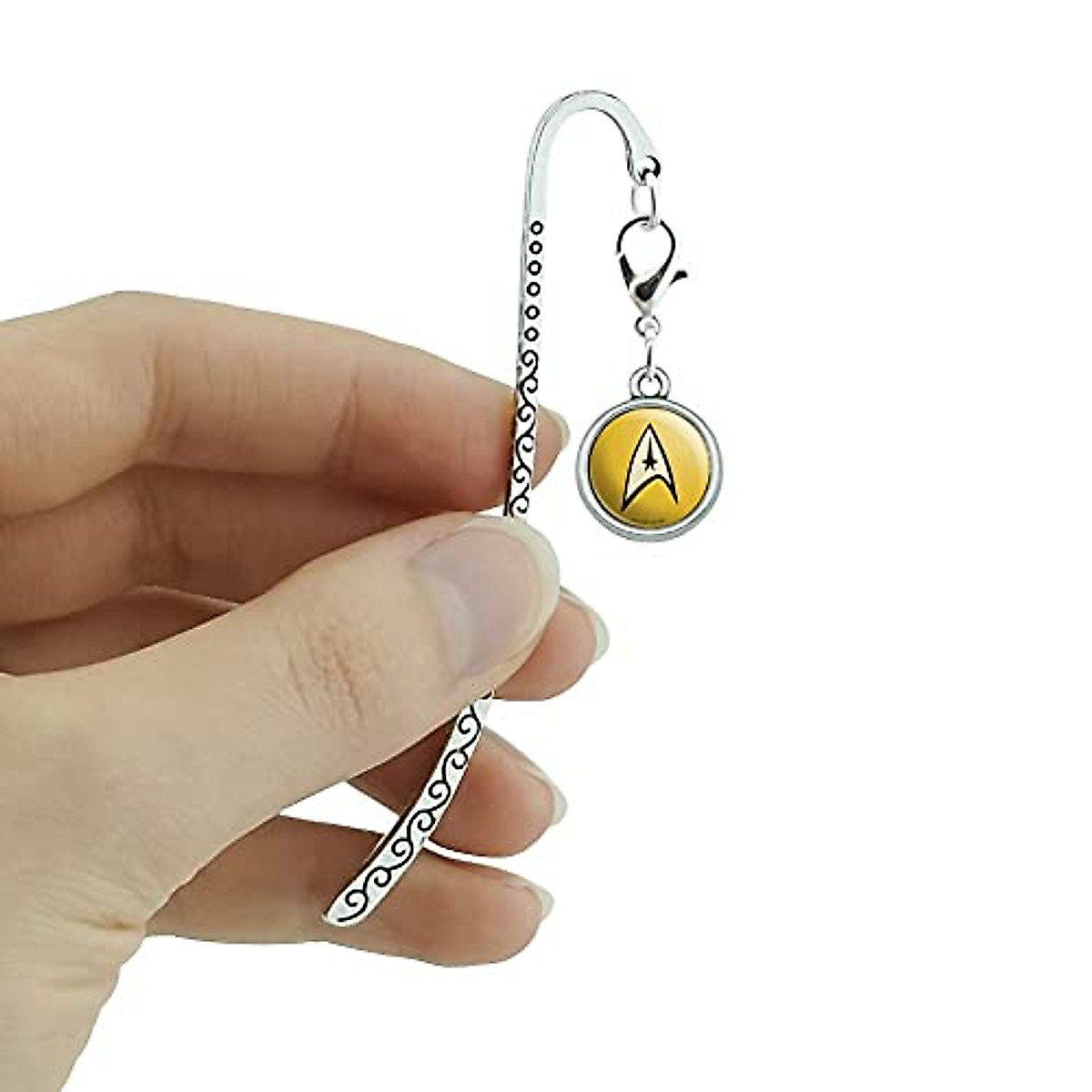 Star Trek Command Shield Metal Bookmark Page Marker with Charm