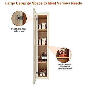 LOVMOR Kitchen Wall Cabinet & Cupboard, Medicine Cabinet,Bathroom Cabinet Wall Mounted with Doors and Shelves, 12" D*9" W*42" H, Shaker Antique White