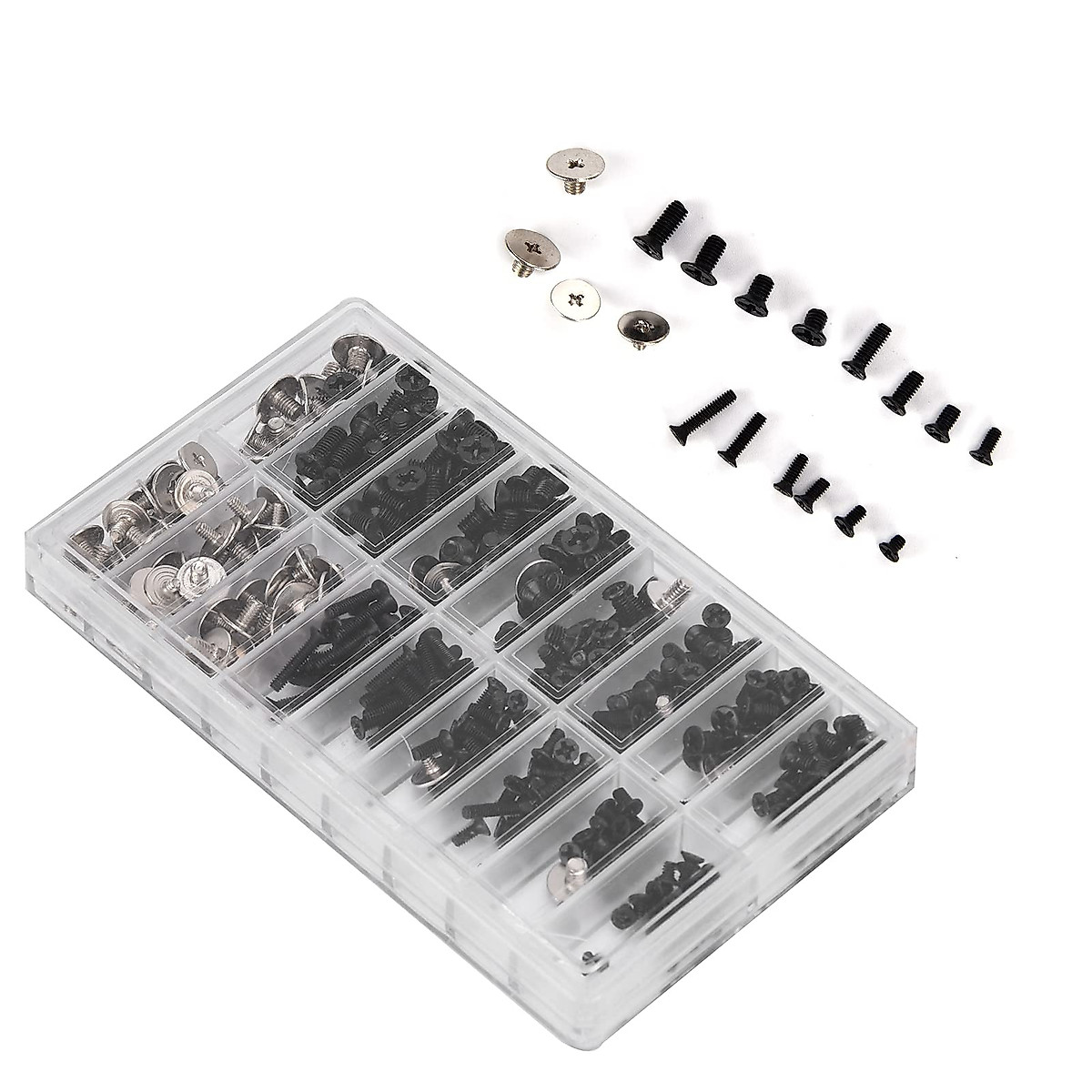 360Pcs Computer Screws Kit, Alloy Steel Micro Cross Screw Standoffs Set M2 M2.5 M3 Fasteners for Hard Drive Computer Case Motherboard Fan Power Graphics, Screw
