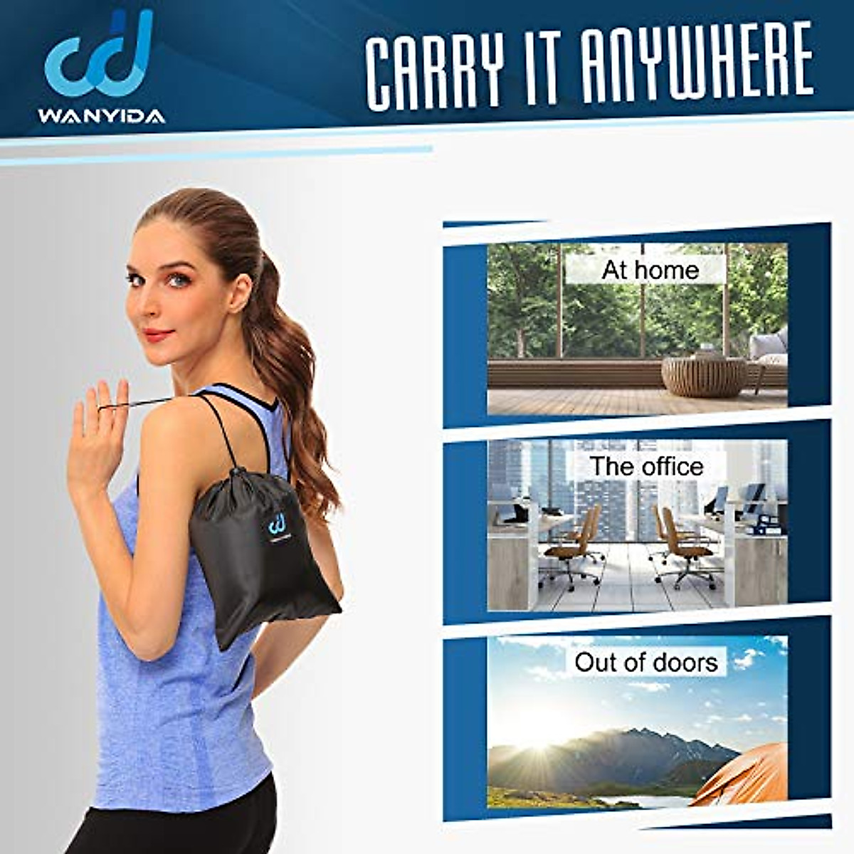 WANYIDA Foot and Calf Stretcher for Plantar Fasciitis, Achilles Tendonitis, Heel Spurs, Drop Foot. Yoga Stretching Strap for Leg, Thigh and Hamstring (Black)