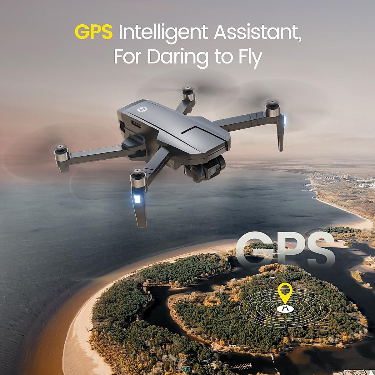 Holy Stone HS720R 3 Axis Gimbal GPS Drones with Camera for Adults 4K EIS; FPV RC Drone, Foldable Quadcopter with 10000 Feet Video Transmission Control Range, Brushless Motor, Follow Me, Auto Return