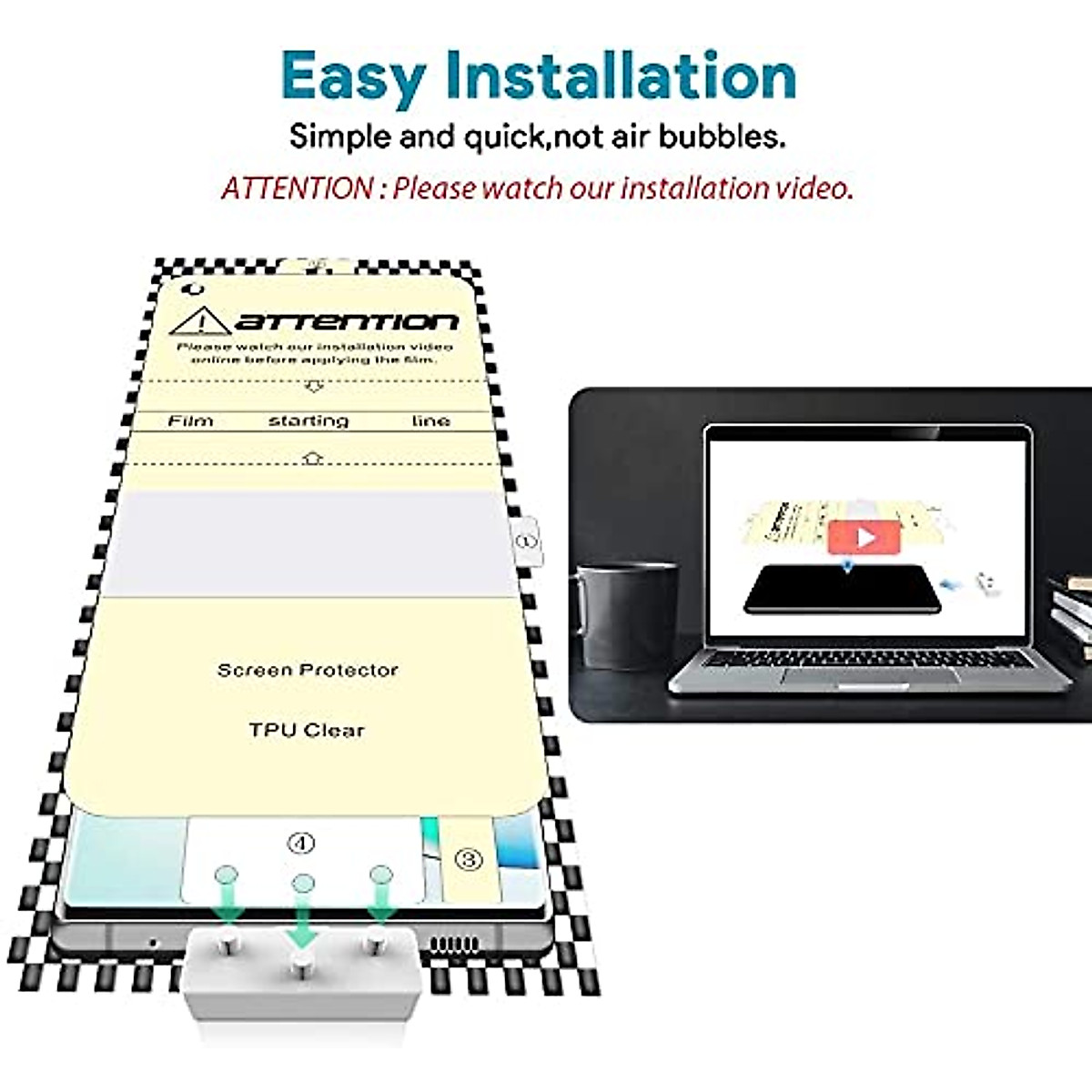 [2+2 Pack] LϟK Compatible for Samsung Galaxy Note 10 Plus 5G, 2 Pack Flexible TPU Screen Protector and 2 Pack Camera Lens Protector, [Fingerprint Available] Locate Tool Precise Alignment Bubble Free