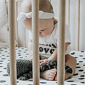 Crib Sheet Set | Toddler Sheet Set 2 Pack 100% Jersey Cotton Black and White Abstract Stripes and Dots