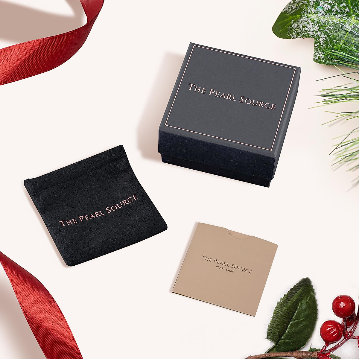 The Pearl Source Real Pearl Necklace for Women with AAA+ Quality Round White Freshwater Genuine Cultured Pearls | 14K Gold Clasp Yellow Gold