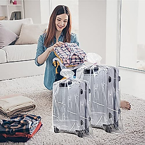 30 Pcs 32 x 41 Inch 39 x 59 Inch Large Clear Plastic Storage Bags Giant Jumbo Dustproof Moistureproof Bags Clothes Blanket Storage Bags for Moving Space Saving Packing Trash Travel Luggage, 2 Mil