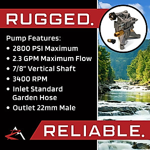 Himore Replacement for 2800 psi Power Pressure Washer Water Pump Excell & Devilbiss EXVRB2321-1, EXVRB2321