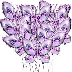 NOVWANG Butterfly Balloons, 10 Pcs 40 Inch Purple Pink Butterfly Foil Mylar Balloons Favors Butterfly Themed Party Wedding Birthday Baby Shower Decorations