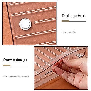 XIYAO 2 pack Stackable Fridge Organizer Bins Drawers With Vented Lids And Drain Tray ,Clear Pantry Organization and Storage,BPA-free Food Fruit Vegetables storage for Freezer, Cabinet, Kitchen, 11.8"x8.11"x4.5"