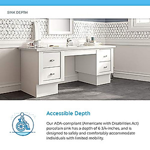 MR Direct u1812-w Sink Undermount Porcelain Bathroom White