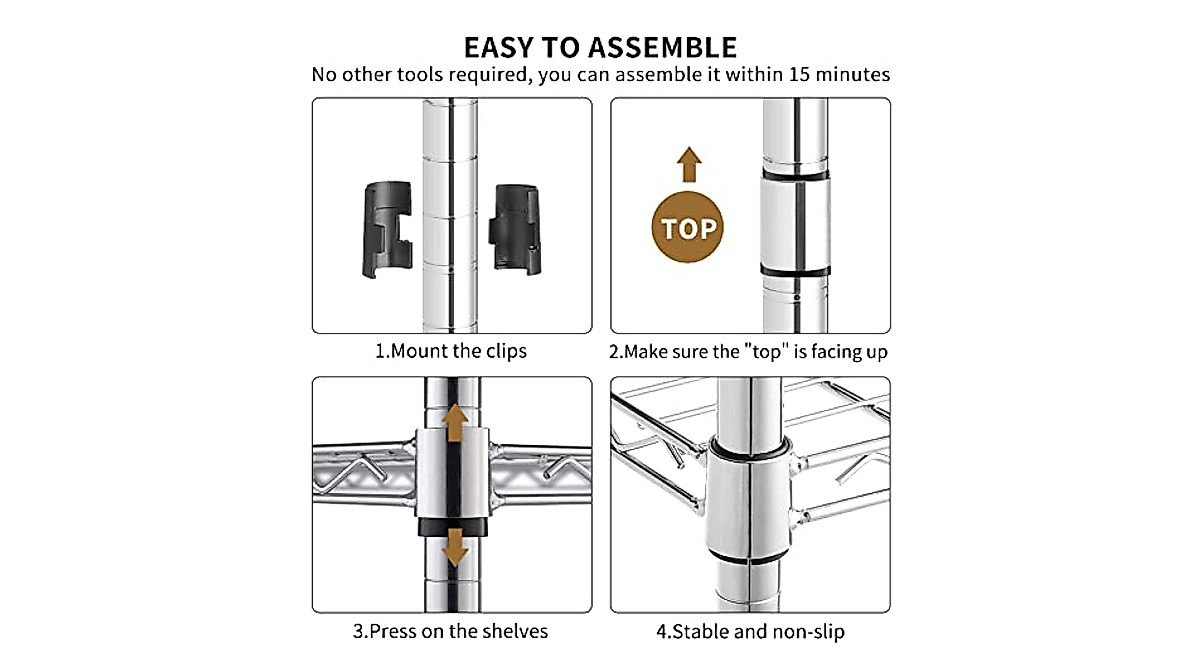 YYkokocat 6-Tier Adjustable Storage Shelves Heavy Duty Wire Shelving ...