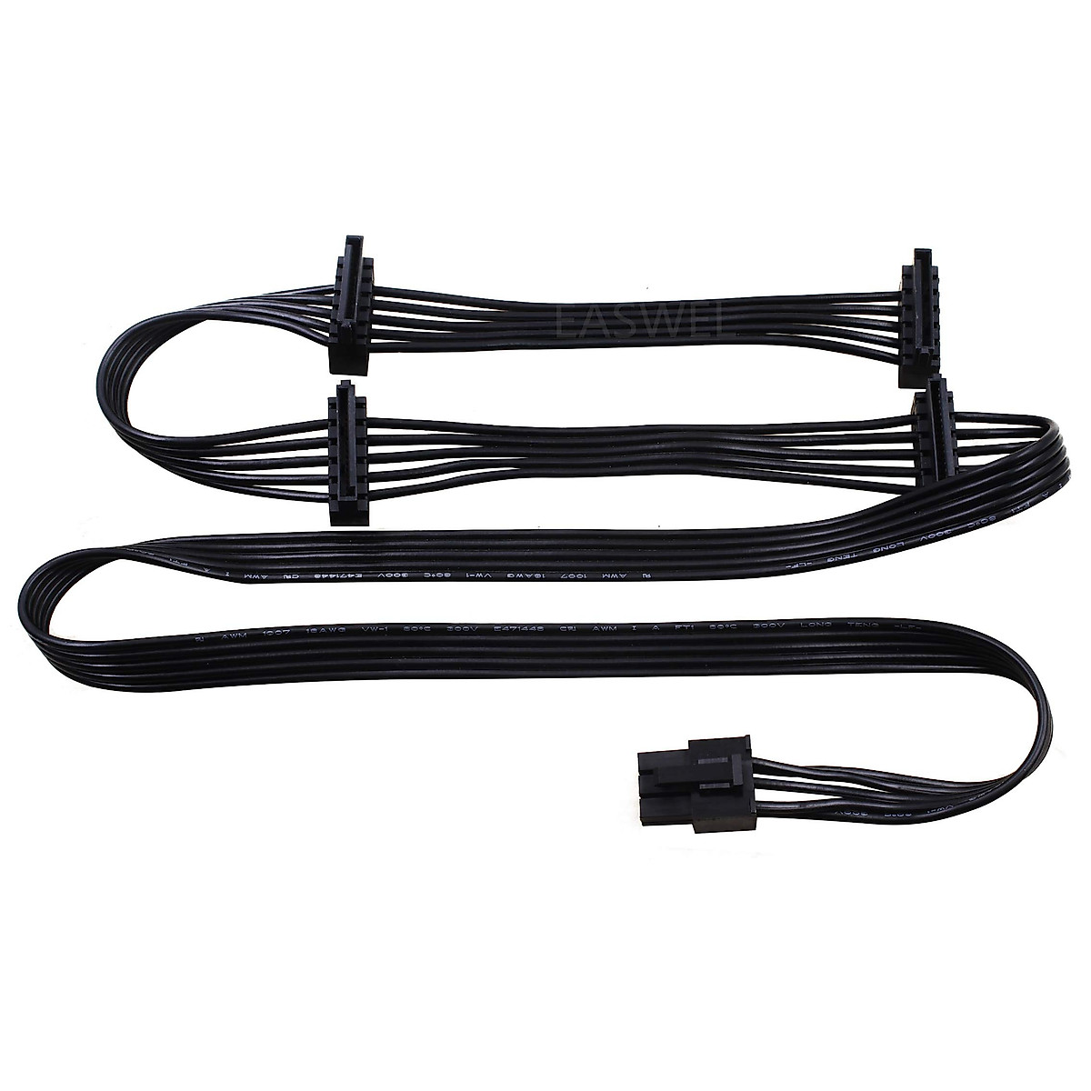 EASWEL PCI-E 6Pin 1 to 4 SATA Power Supply Cable for Corsair RM1000x RM850x RM750X PSU