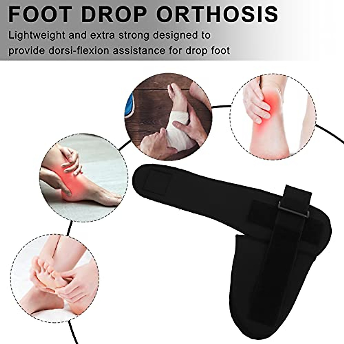 Healifty Plantar Fasciitis Socks Night Splints Ankle Brace Foot Pain Support Sleeve Wrap Orthotic Brace for Plantar Fasciitis Sprains Black Size M Plantar Fasciitis Sock Night Splint