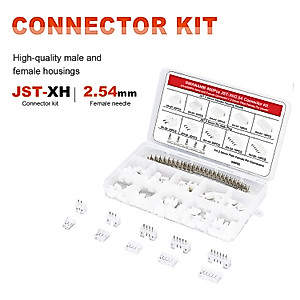 460PCS JST XH2.54 Connector kit 2/3/4/5/6Pin Plug with Terminal Wires Cables Socket Header Wire Connectors Kit