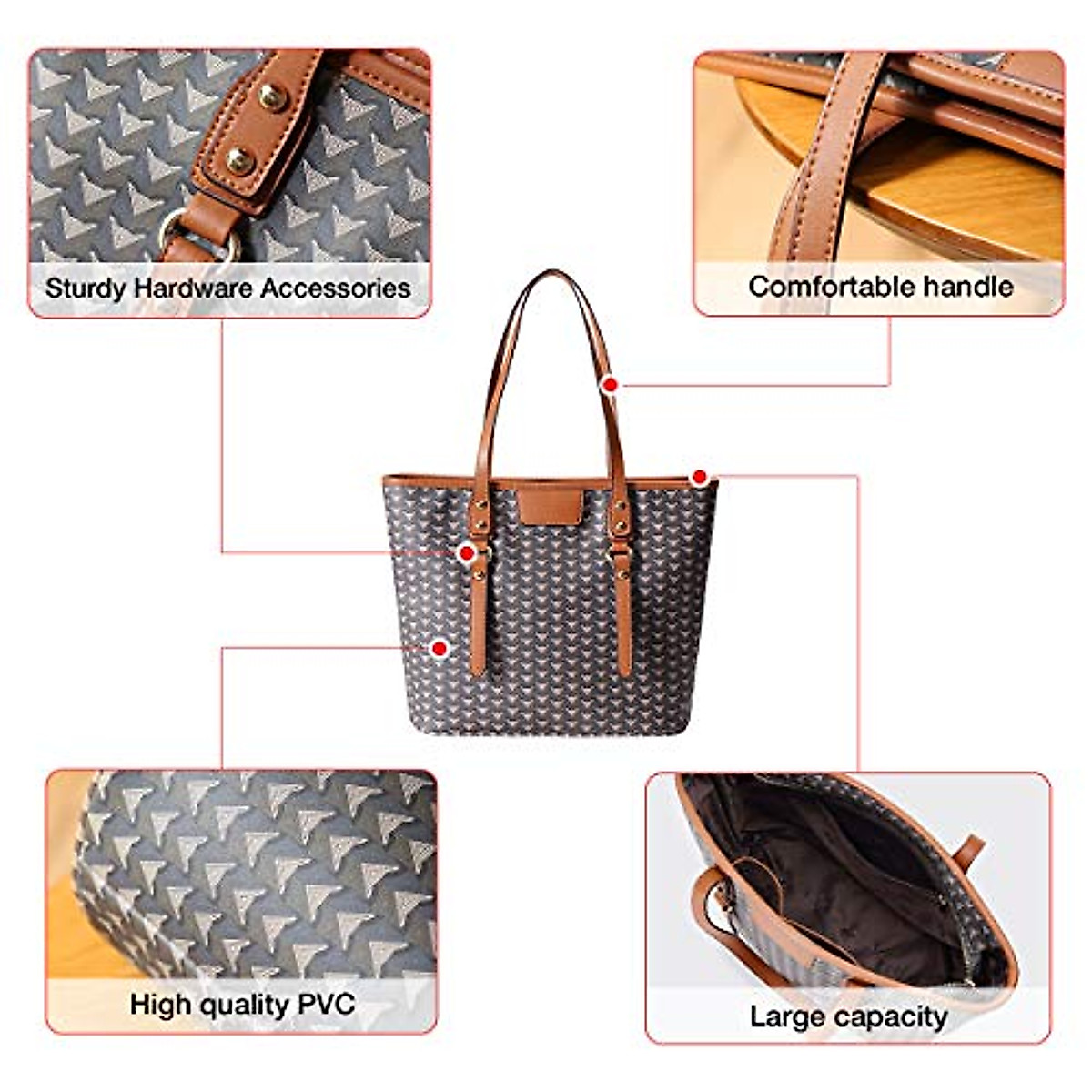 PVC Leather Crossbody Bags for Women, Faux Leather Ladies Signature Shoulder Bag Tote Purse Fashion Satchels (brown5)