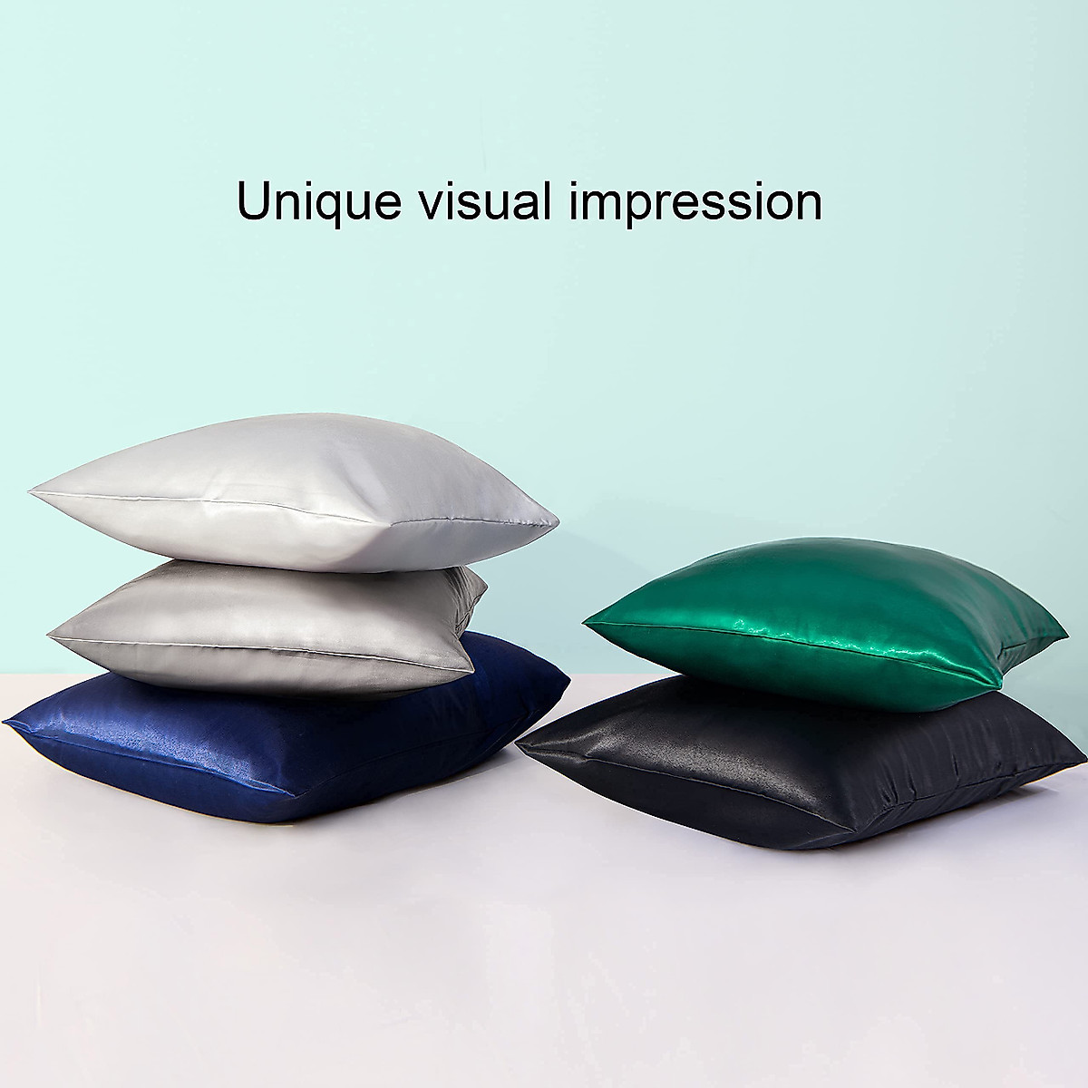 FLXXIE 2 Pack Satin Toddler Pillowcases for Skin and Hair, 14x20 Inches, Silky Soft Envelope Closure Kids Travel Pillow Cases Covers for Boys and Girls, 14x20 Inches, Grey