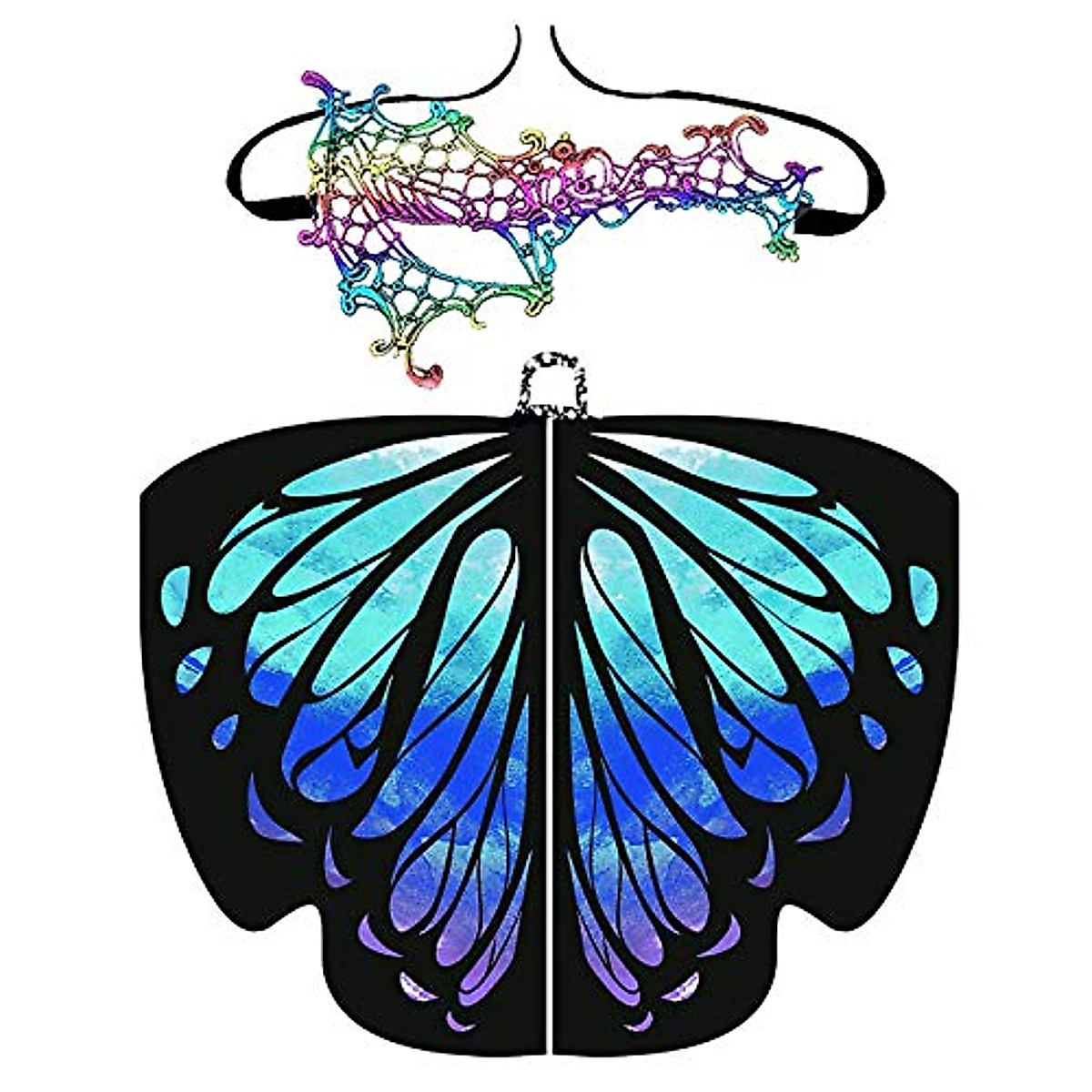 Shireake Baby Halloween/Party Prop Soft Fabric Butterfly Wings Shawl Fairy Ladies Nymph Pixie Costume Accessory … (168x135CM, Star sky)