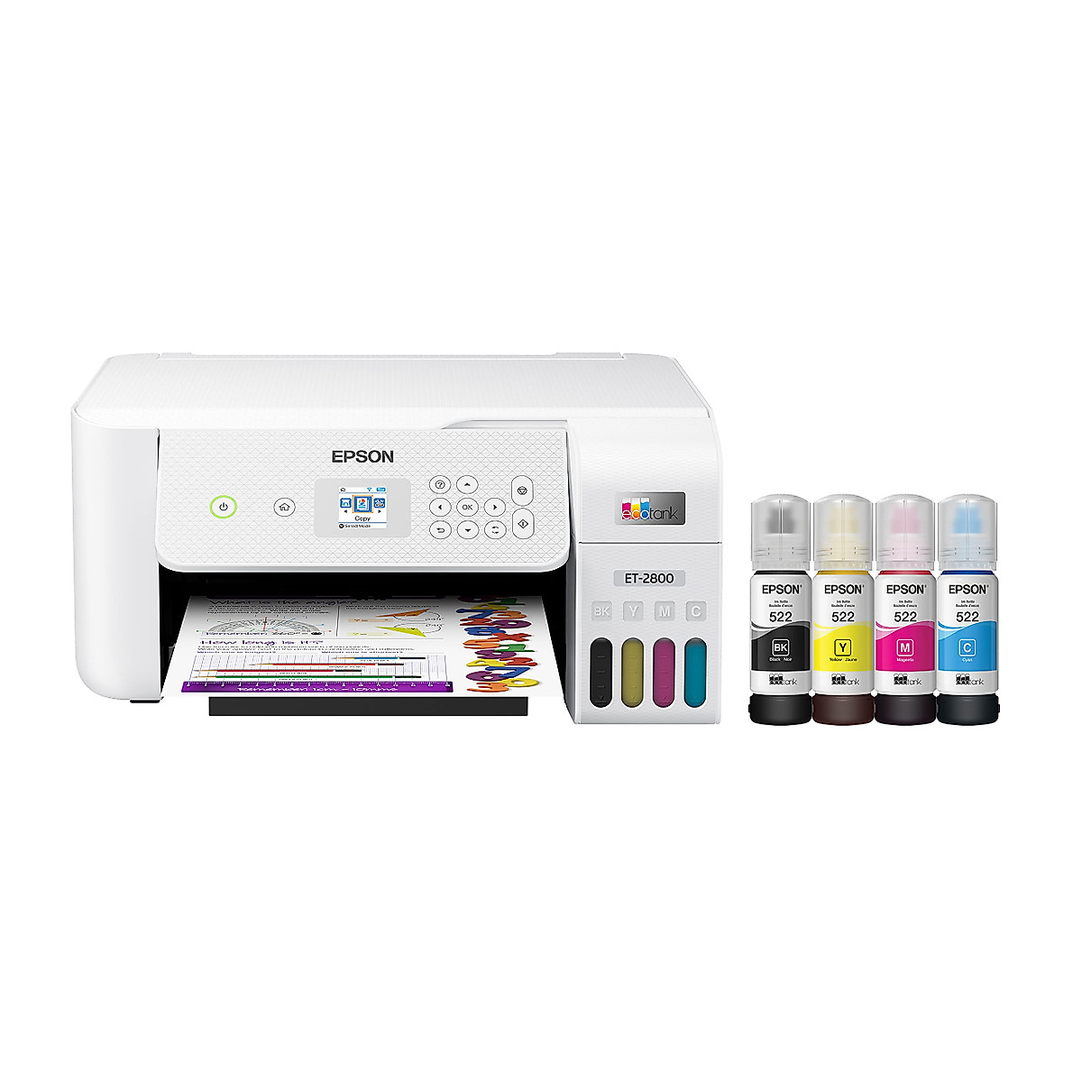 Epson EcoTank ET-2800 Wireless Color All-in-One Cartridge-Free Supertank Printer & Workforce WF-2960 Wireless All-in-One Printer with Scan, Copy, Fax, Auto Document Feeder