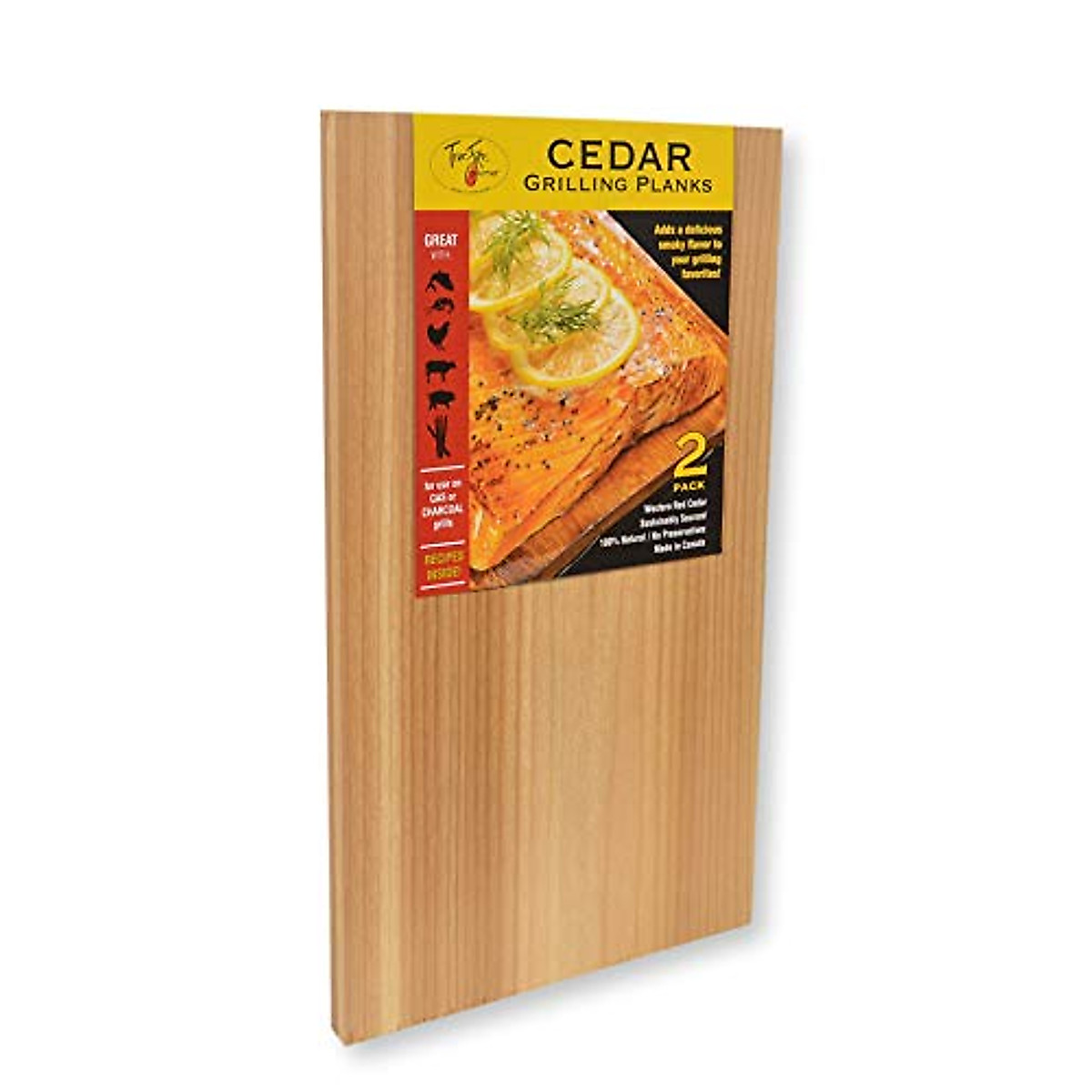 TrueFire Cedar Grilling Planks 7.25 x 16 (24-Pack) - Premium Sized Plank, Western Red Cedar, Made in Canada