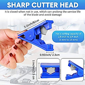 PTFE Plastic Tubing Cutter Hose Tube Cutter Pipe Cutter Accurate Tube Cutting Tool for Nylon PVC PU Tube and Hose Cut up to 3/4 Inch OD Tube (Blue, 3 Pieces)