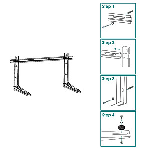 Daisypower Outdoor Wall Mounting Bracket for Ductless Mini Split Air Conditioner Heat Pump Systems, Support Up to 9000-36000 Btu Condenser