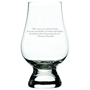 Winston Churchill Quote Etched Glencairn Crystal Whisky Glass, 11Fl oz