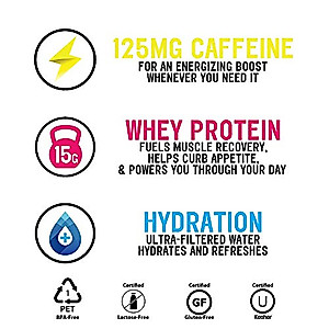 Protein2o 15g Whey Protein Infused Water Plus Energy, Variety Pack, 16.9 oz Bottle (12 Count)