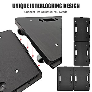 WBJKZJD Furniture Mover with Wheels, Heavy Duty Moving Dolly Interlocking Design Small Flat Dolly Cart 16 Inch Furniture Dolly, Black (1)