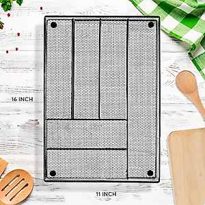 Maypes Kitchen Utensil Silverware Tray - Drawer Organizer for Flateware - Drawer Mesh Organizer (Black)