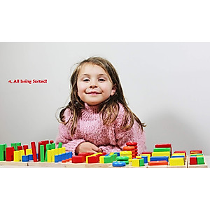 TOWO Wooden Geometric Shapes Stacking Rings and Fractions Boards 8 in 1 Set Puzzles- Shape Sorter Sorting Toy Stacking Game – Montessori Materials Educational Learning Toys for 3 4 5 6 Years