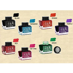 Plotube Calligraphy Pen Set – Includes Wooden Dip Pen, Antique Brass Holder, 11 Nibs, 7 Colors Ink Bottles and Beginner's Manual