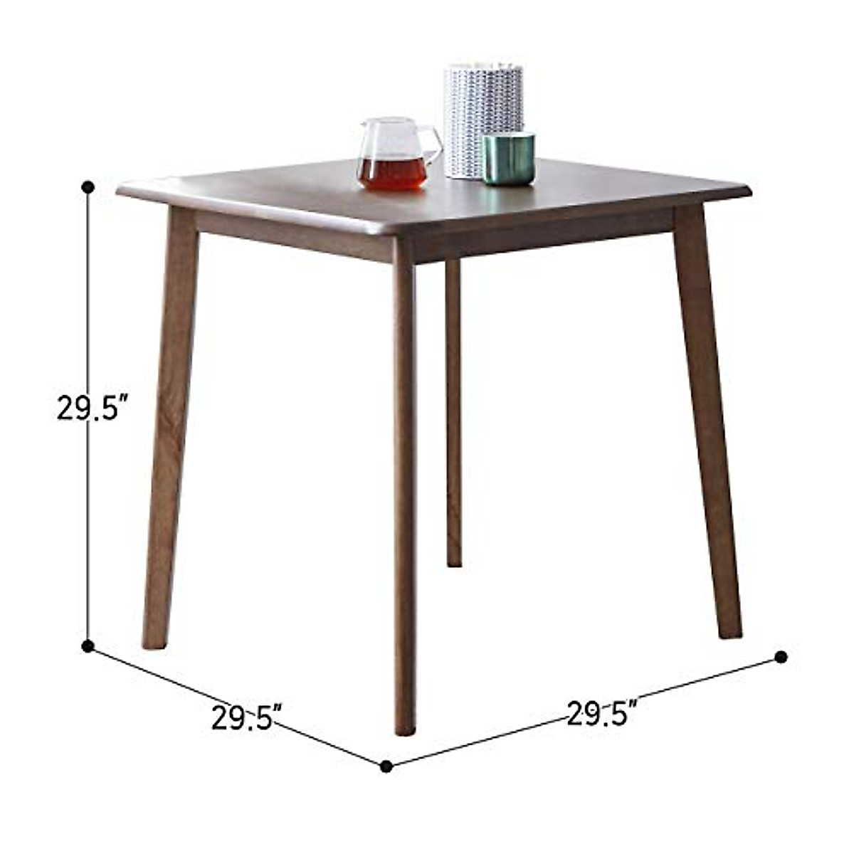 Livinia 3-Piece Dining Room Table Set, Canberra 28.3" Table (Walnut) Toto Chair (Walnut) Set